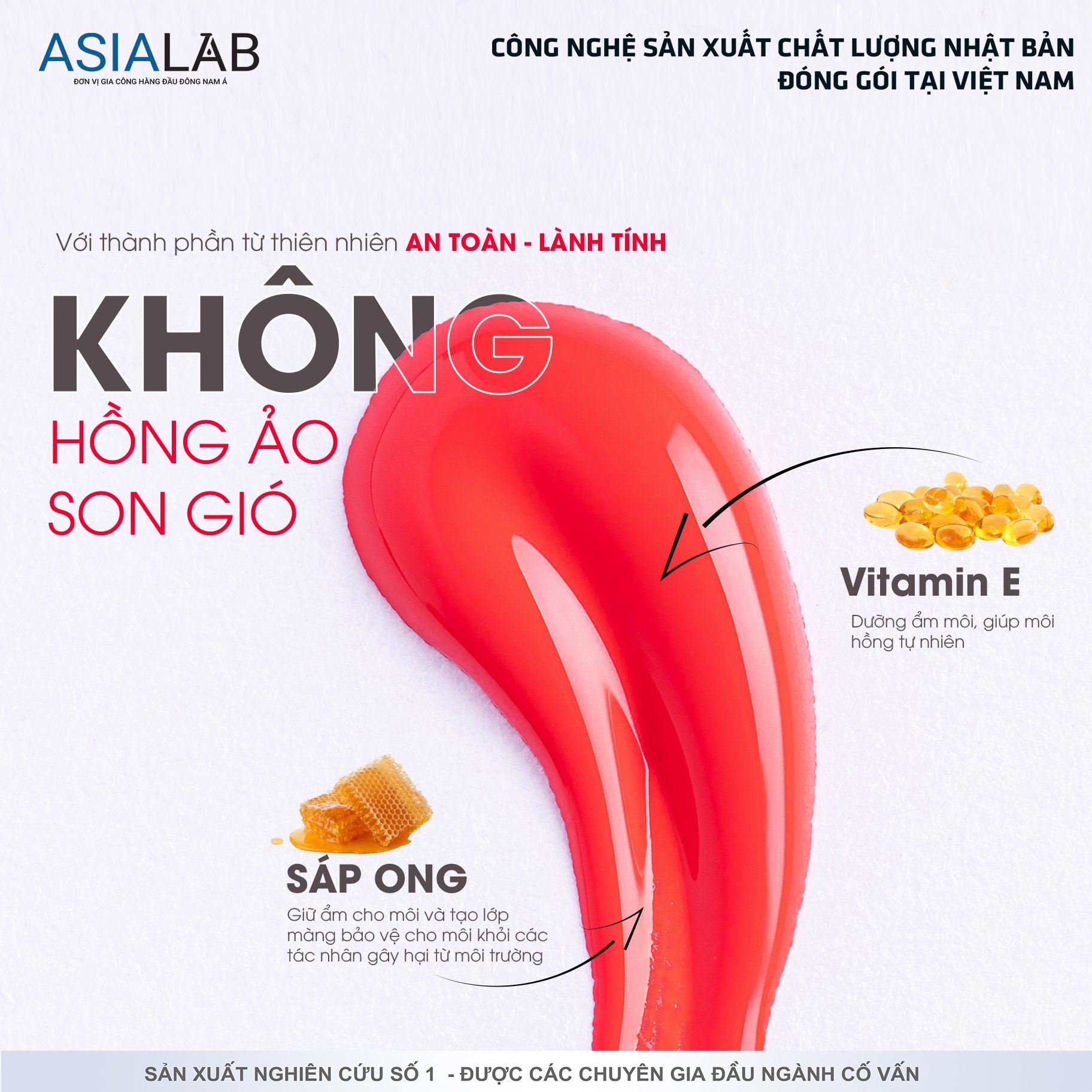 Đơn vị sản xuất son hồng môi trọn gói công thức tiên tiến tại Viện Asialab